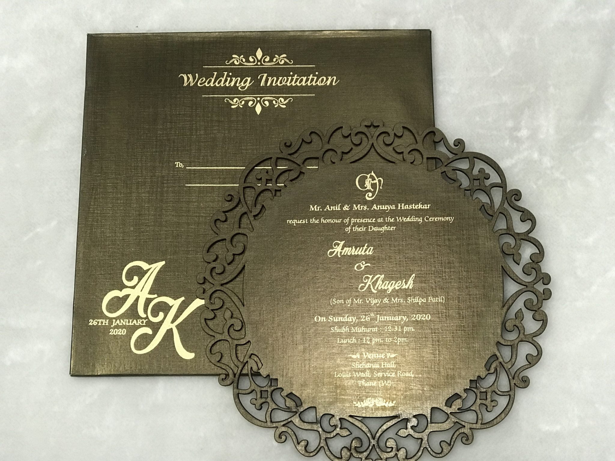 Acrylic wedding invitation cards - Swastik Cards