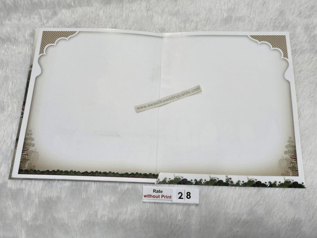 Traditional folder style wedding Invitation cards with bride and groom ...