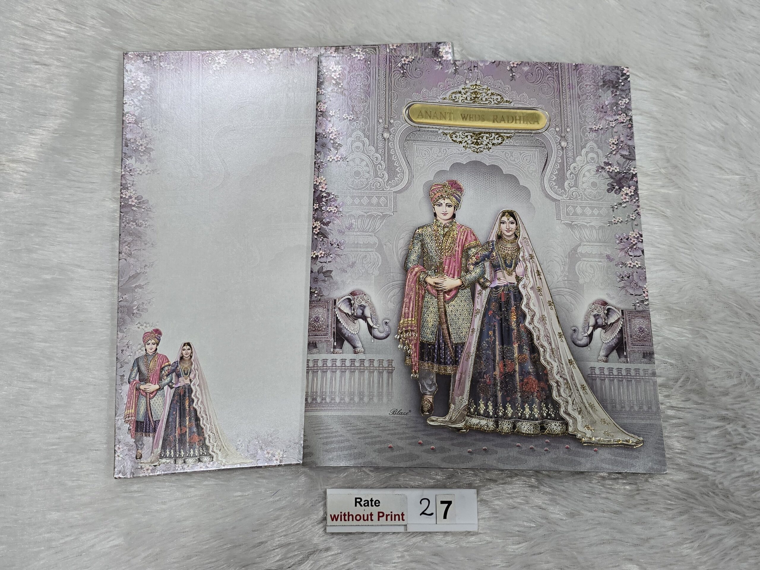 Perfumed (Scented) paper in folder style wedding Invitation cards with ...