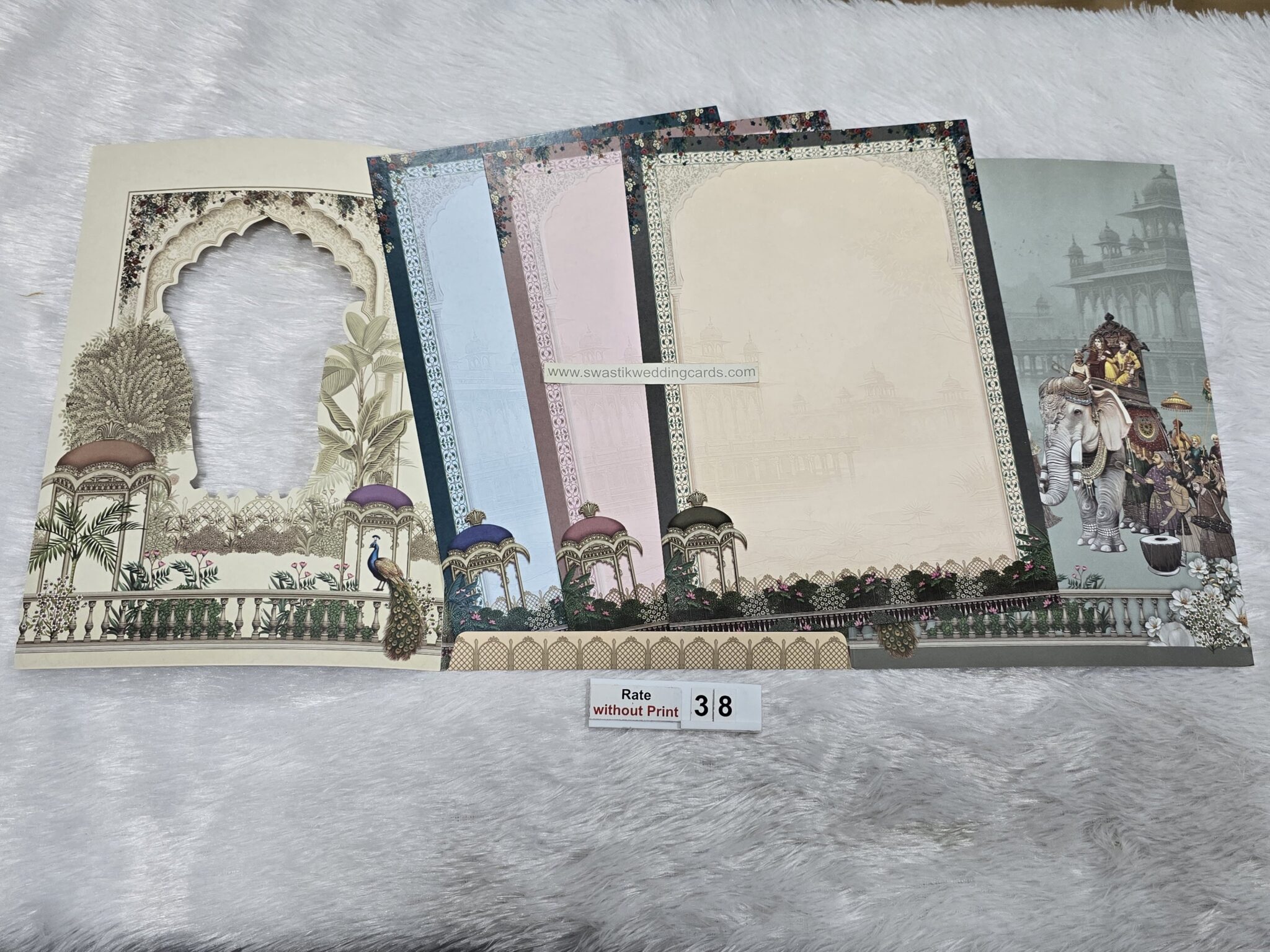 Traditional folder style wedding Invitation cards with bride and groom ...