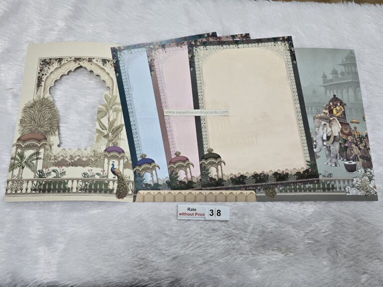 Traditional folder style wedding Invitation cards with bride and groom ...
