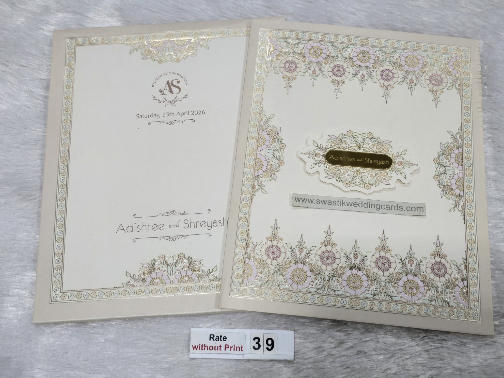 Premium quality Folder style wedding invitation card with elegant ...