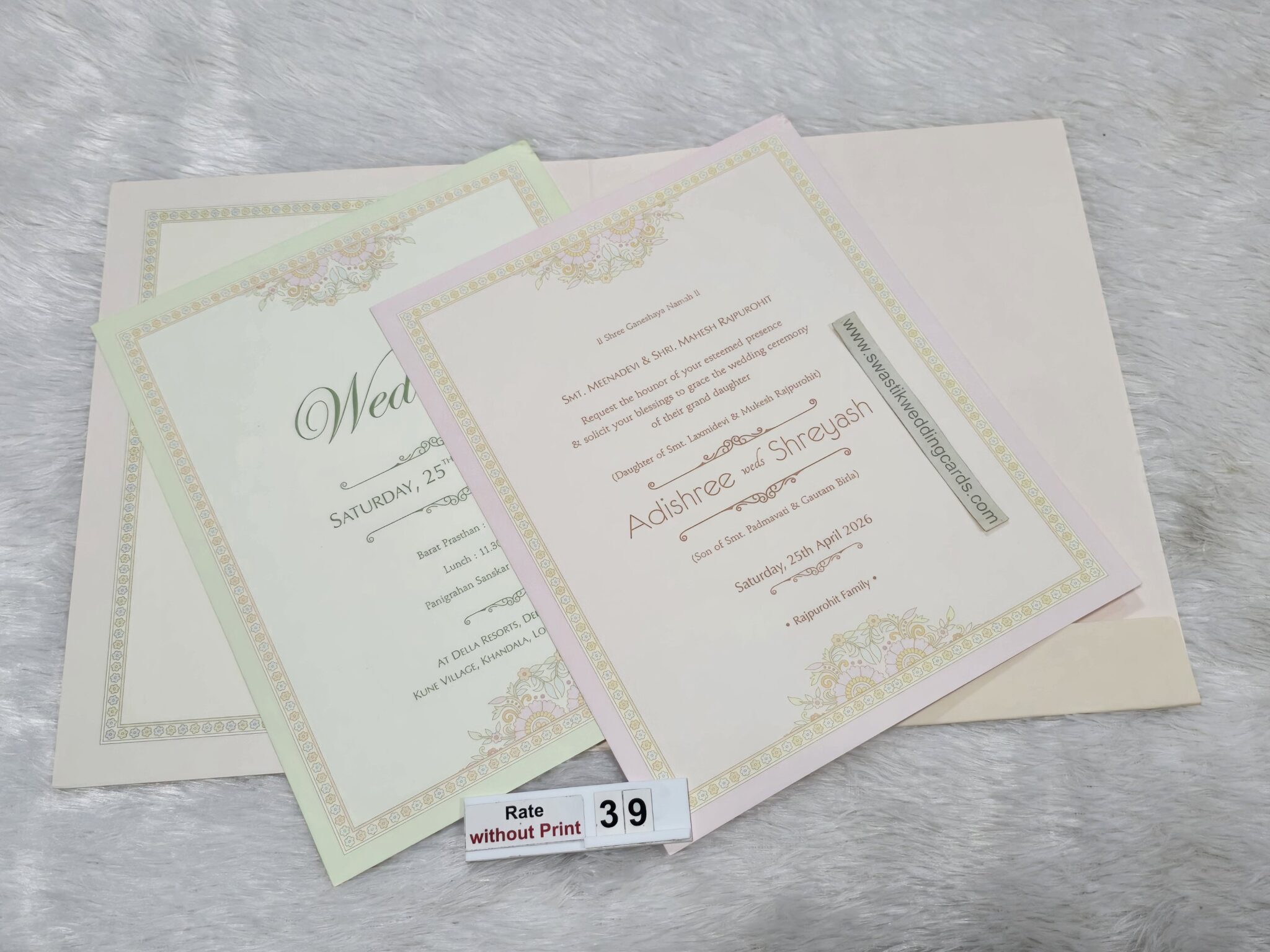 Premium quality Folder style wedding invitation card with elegant ...
