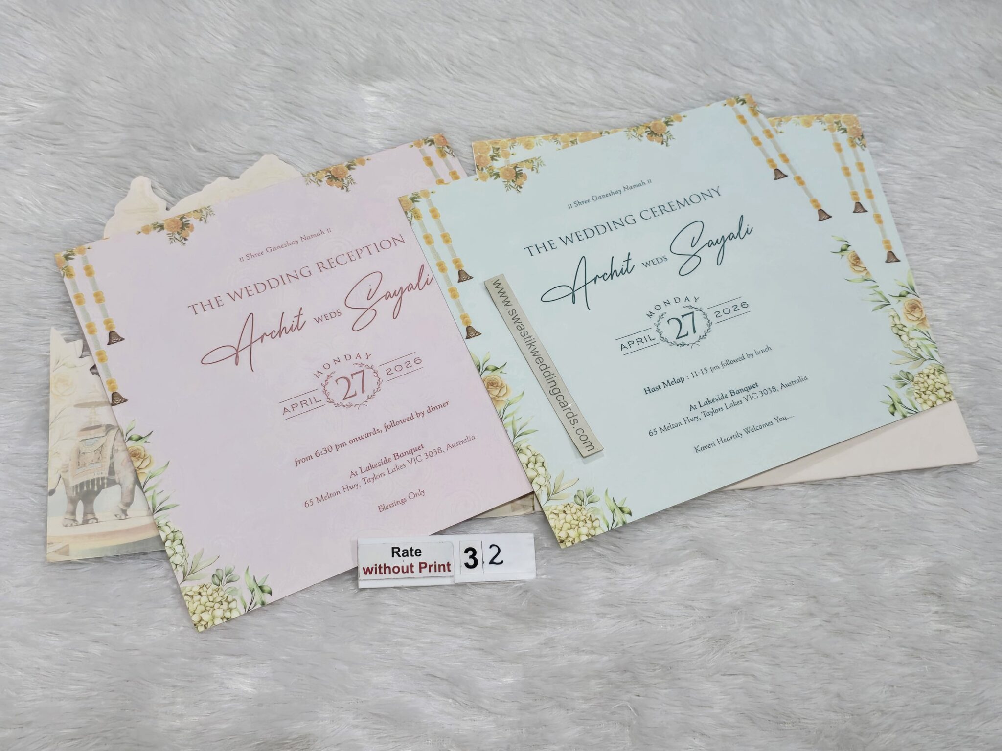 Premium quality Folder style wedding invitation card with traditional ...