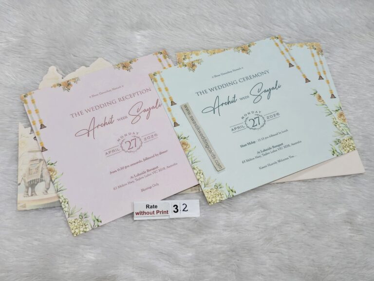 Premium quality Folder style wedding invitation card with traditional ...