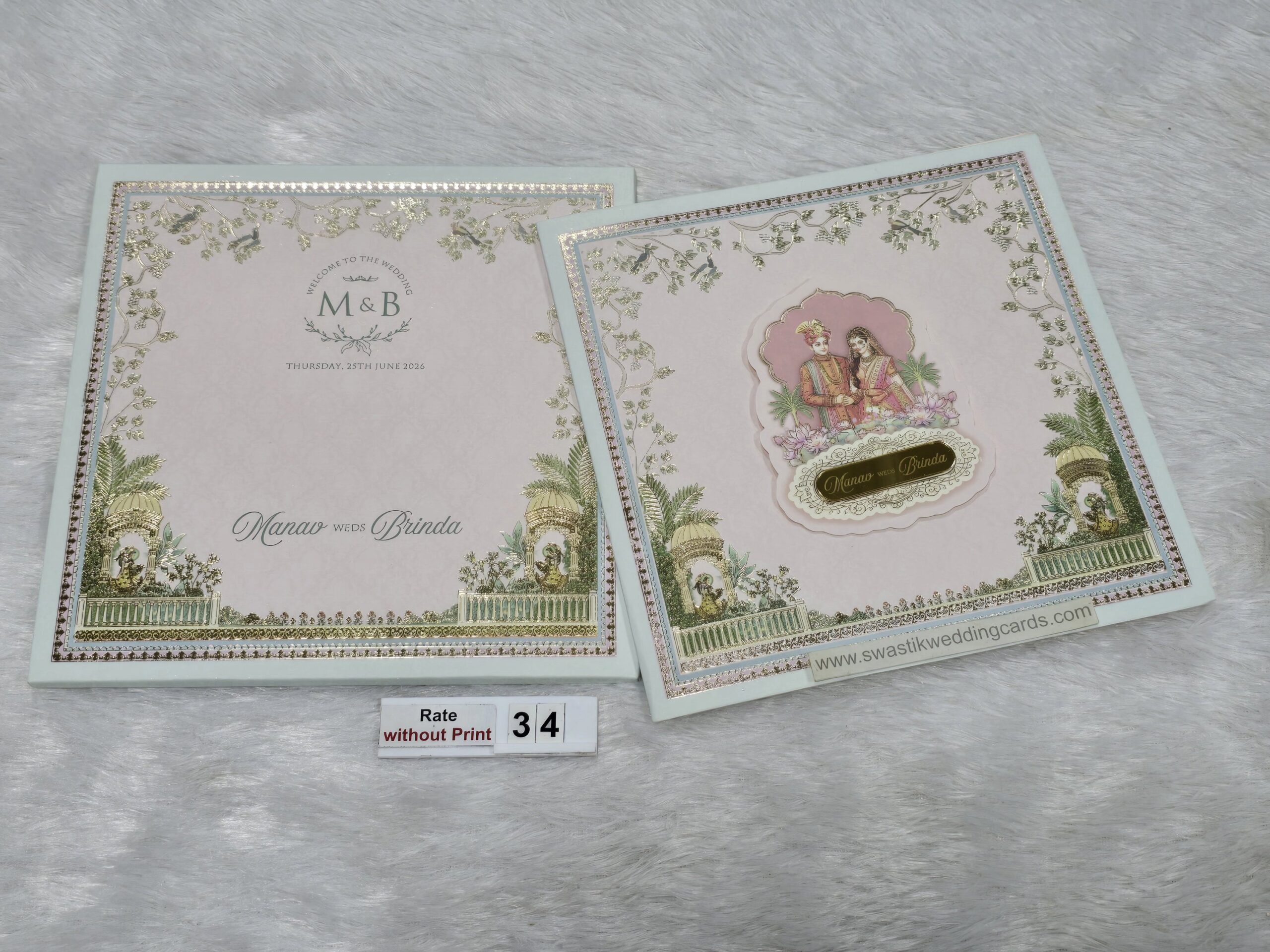 Premium quality Folder style wedding invitation card with traditional ...