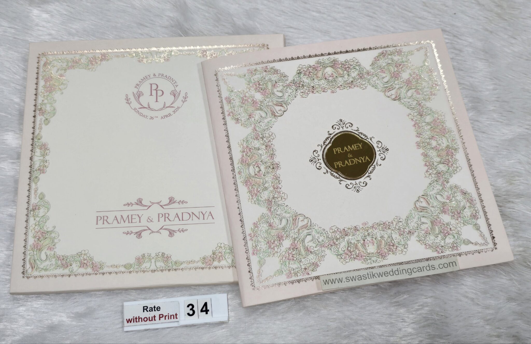 Premium quality Folder style wedding invitation card with elegant ...