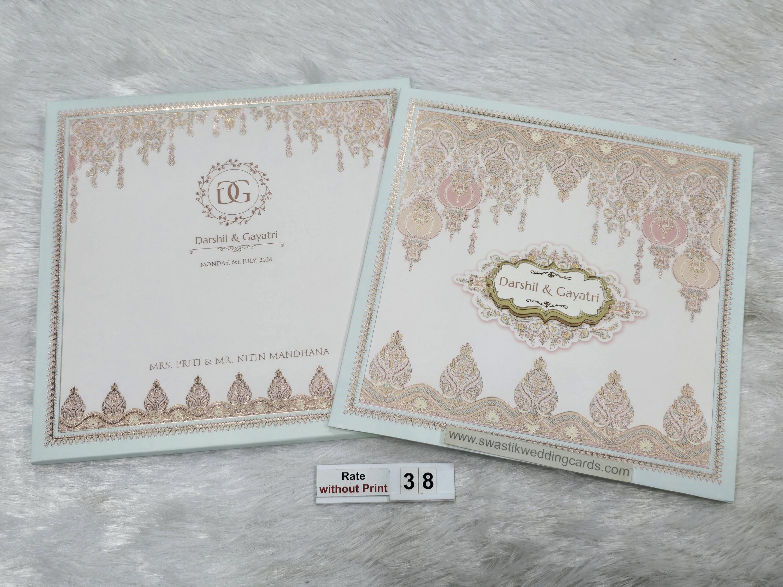 Premium quality Folder style wedding invitation card with elegant ...