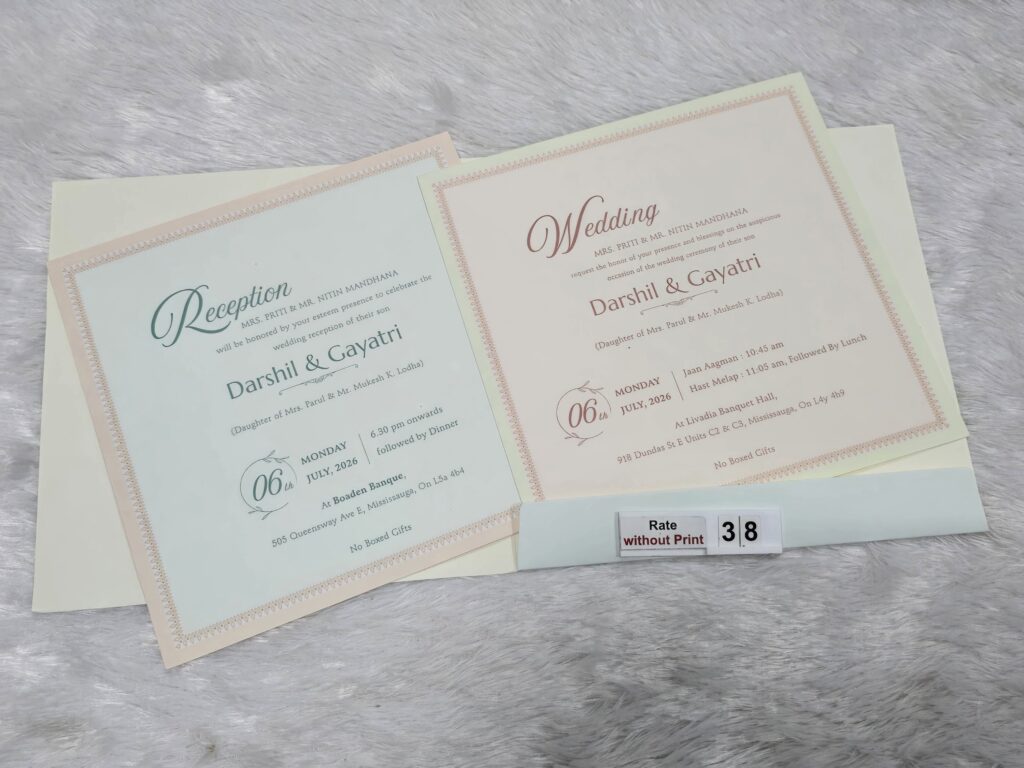 Premium quality Folder style wedding invitation card with elegant ...