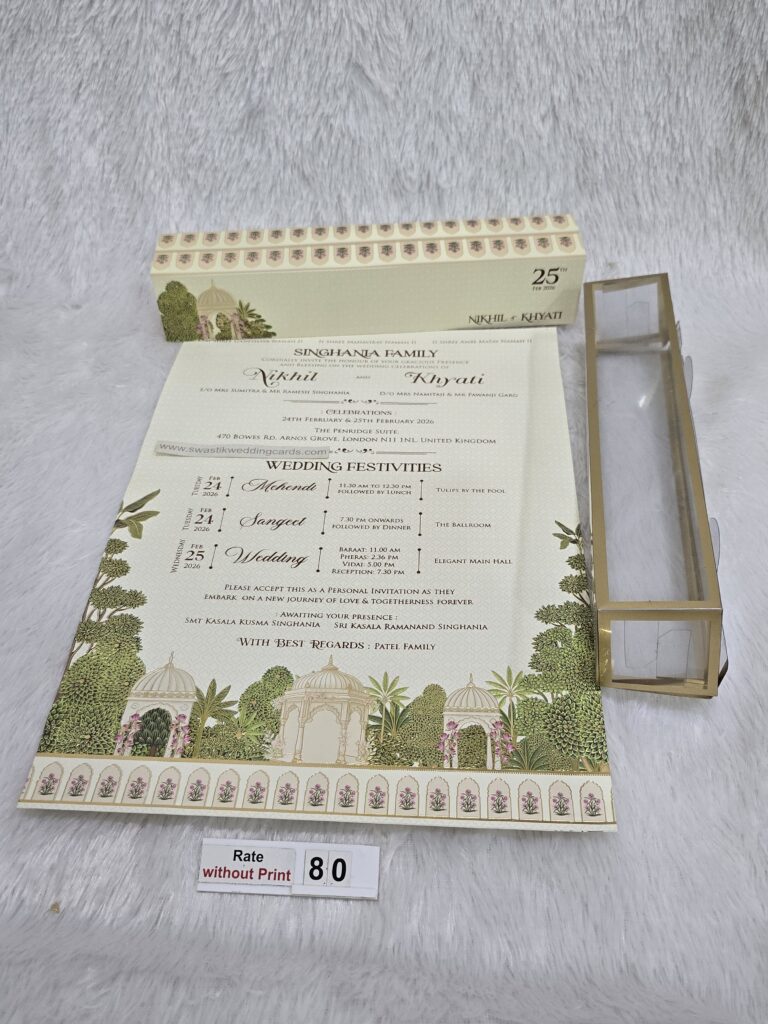 Plastic cube box with slider cover and paper scroll with design and ...
