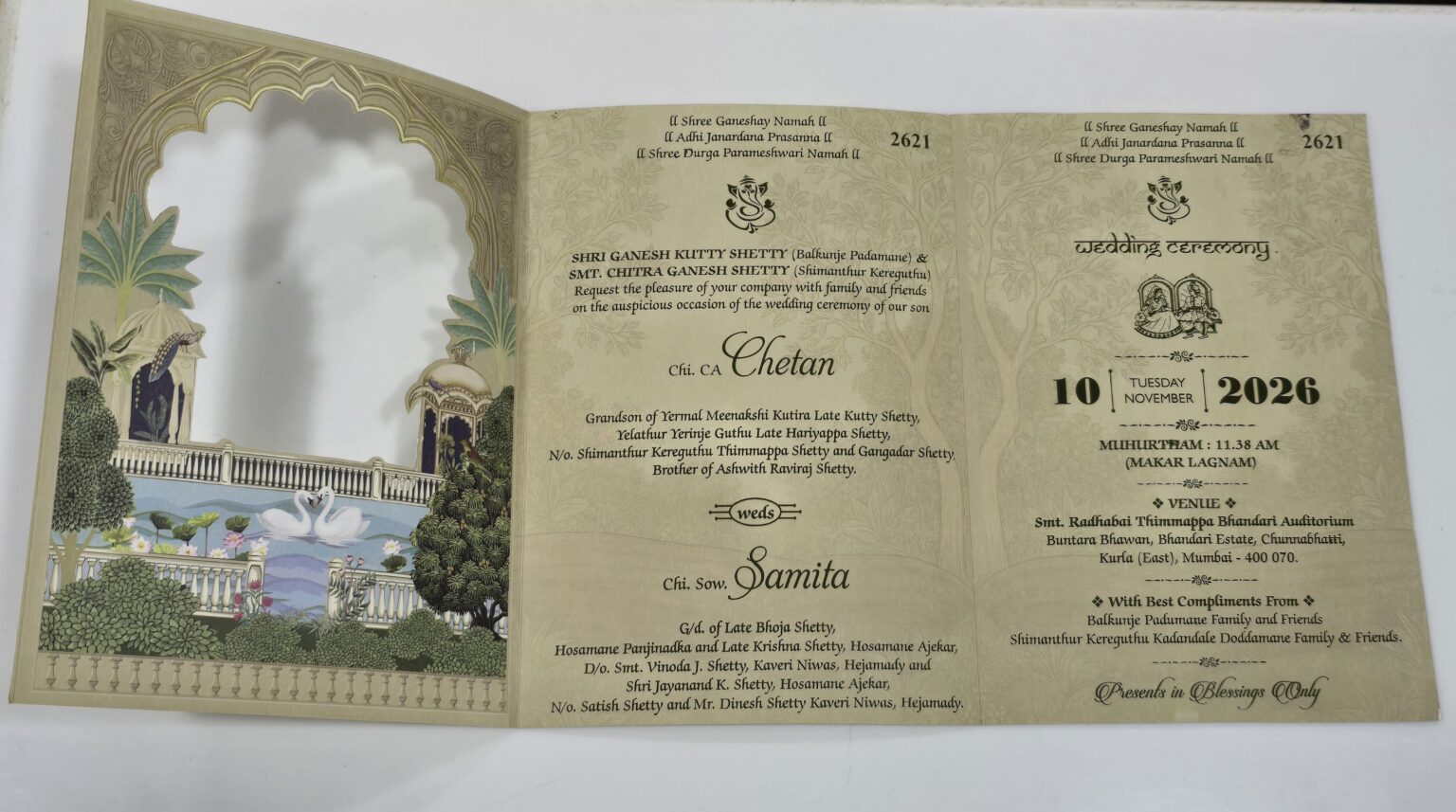 Direct two folding style wedding invitation card with cover. – Swastik ...