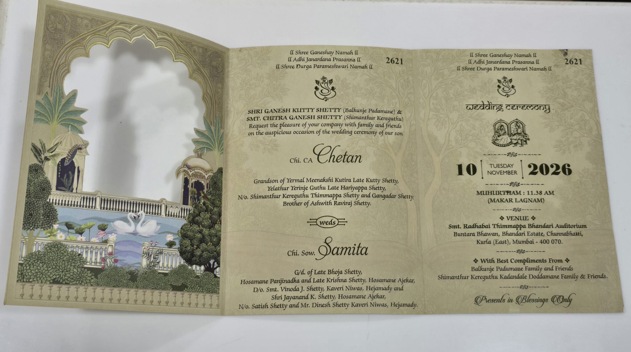 Direct two folding style wedding invitation card with cover. – Swastik ...