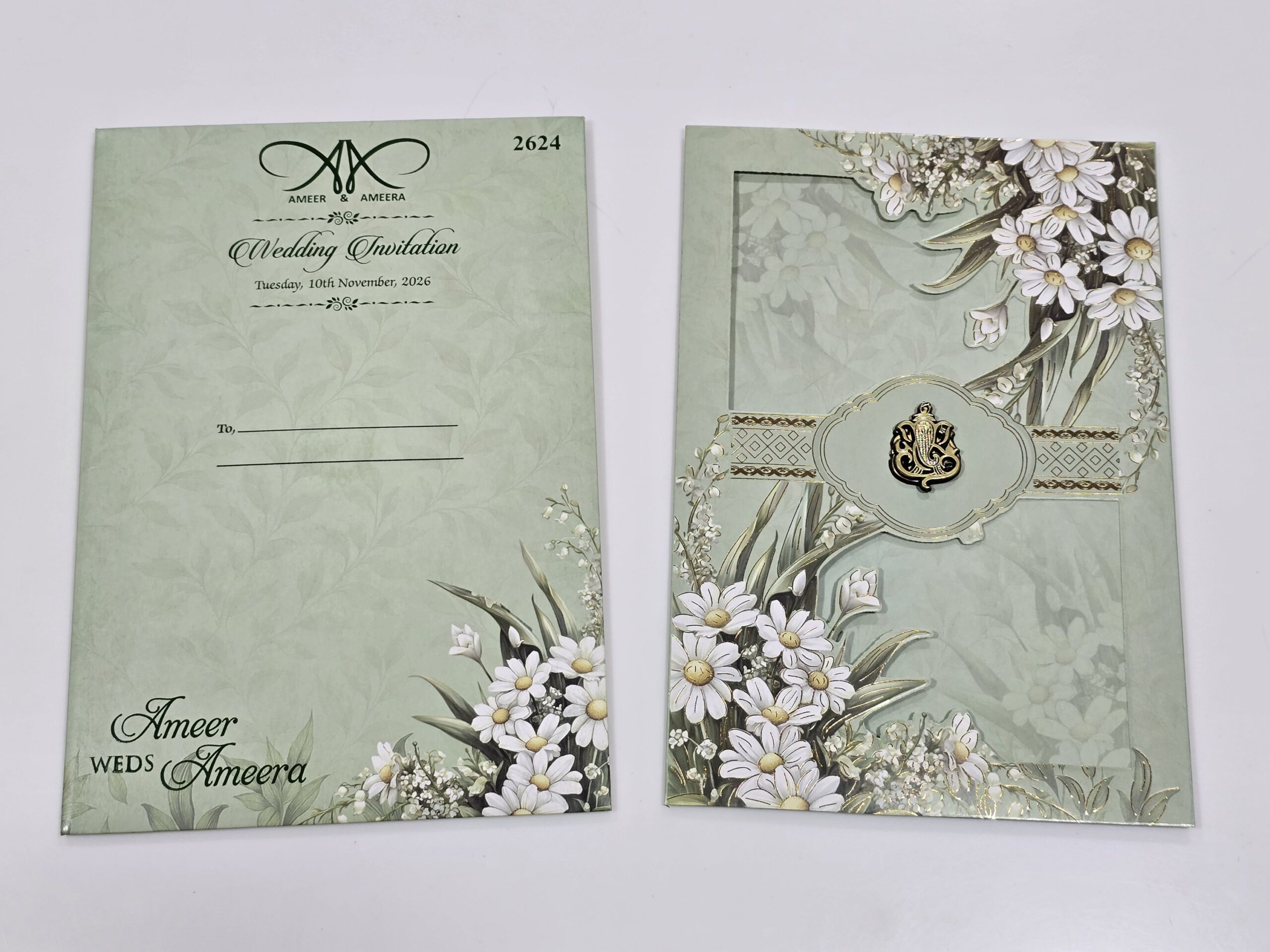 Direct two folding style wedding invitation card with cover. – Swastik ...