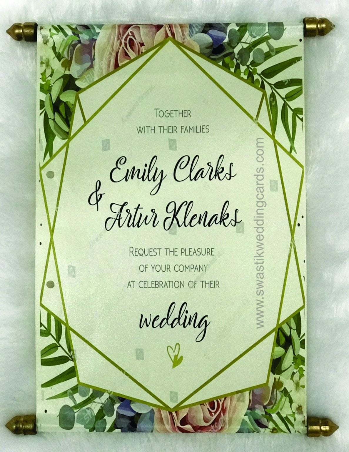Digital scroll invitation with Floral Design (Only Scroll) No box or ...