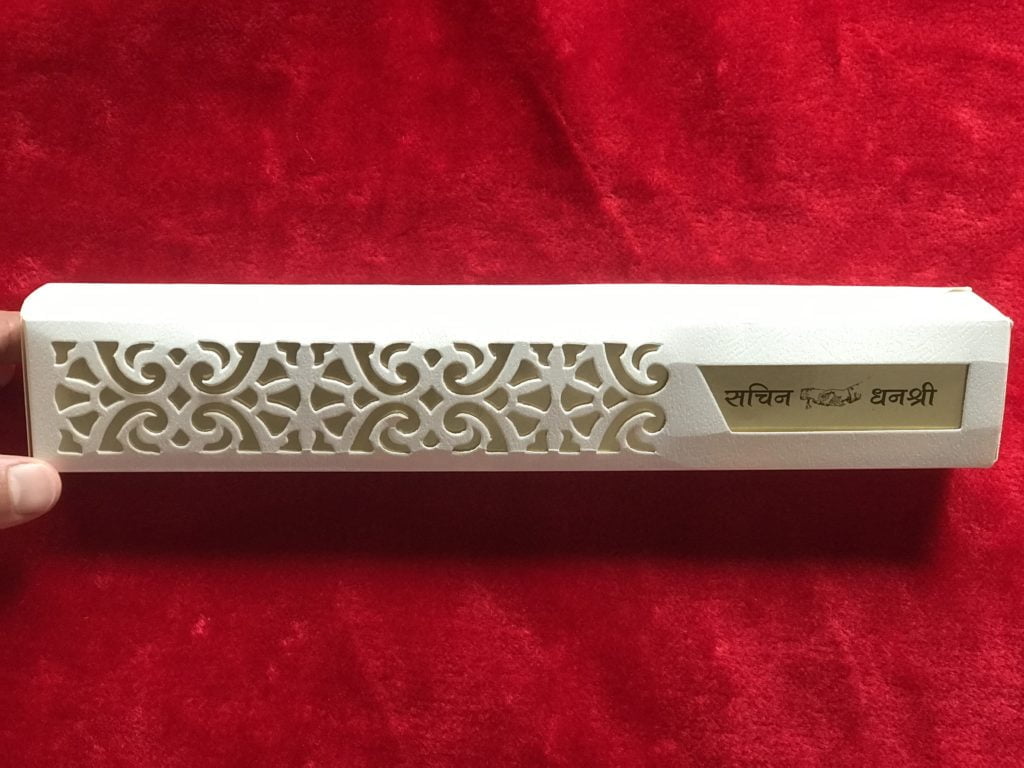 Premium machine cut scroll invitation box – Swastik Cards