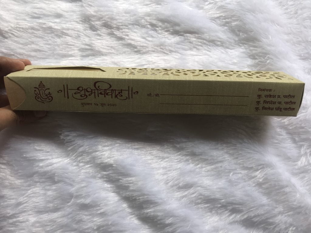 Premium machine cut scroll invitation box – Swastik Cards