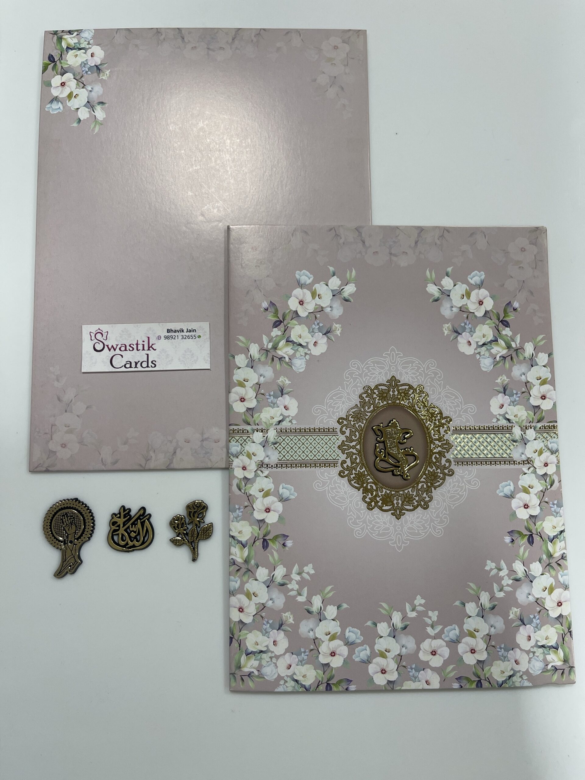 Floral Folder style wedding invitation card – Swastik Cards