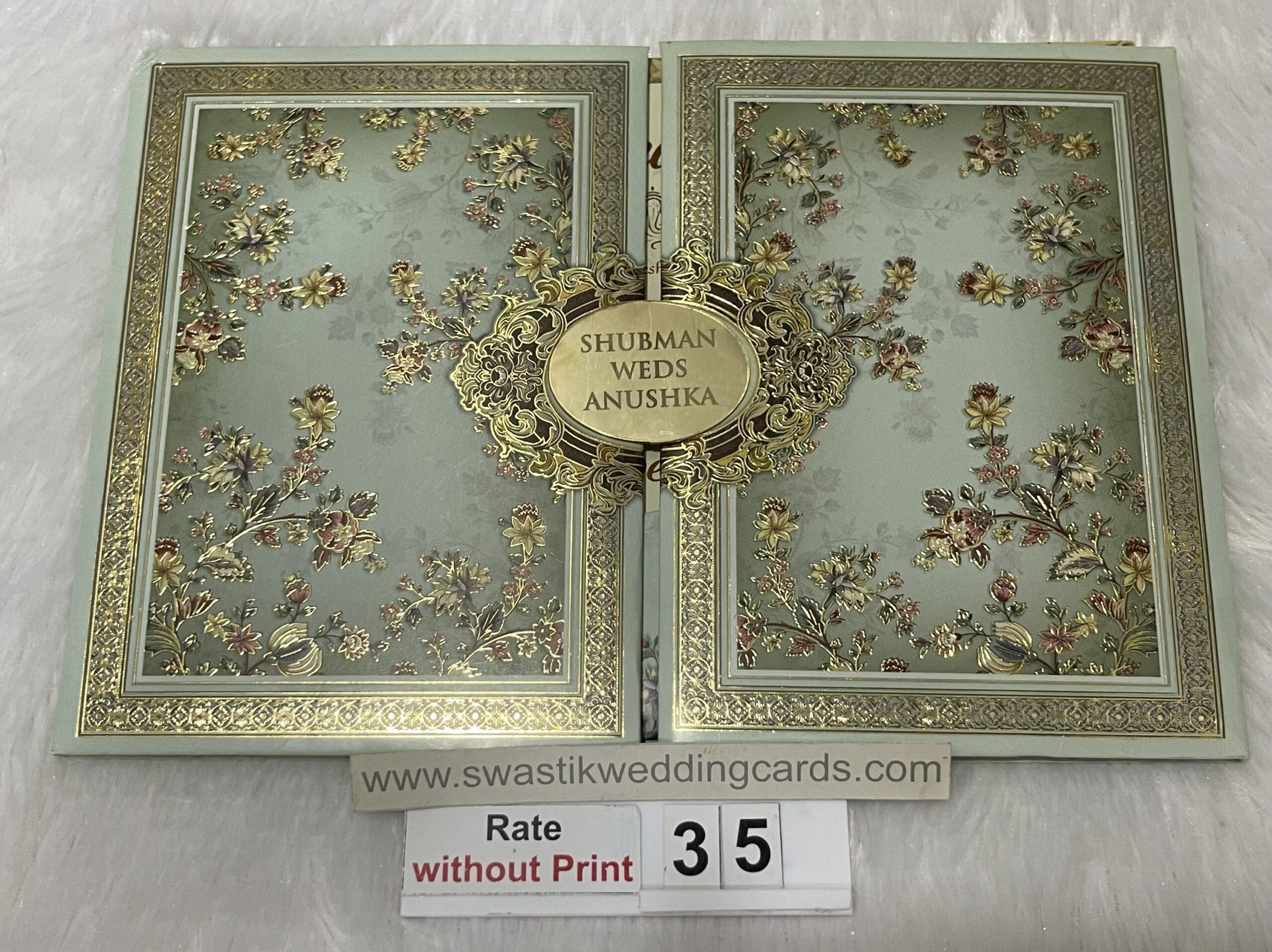 Small (Mini)size Floral design Hardbound padded wedding invitation ...