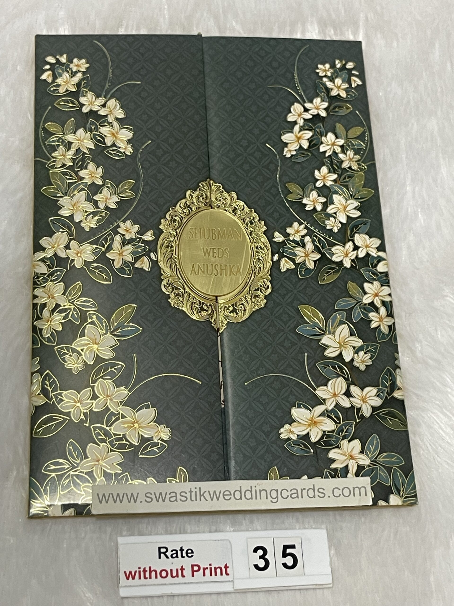 Small (Mini)size Floral design Hardbound padded wedding invitation ...