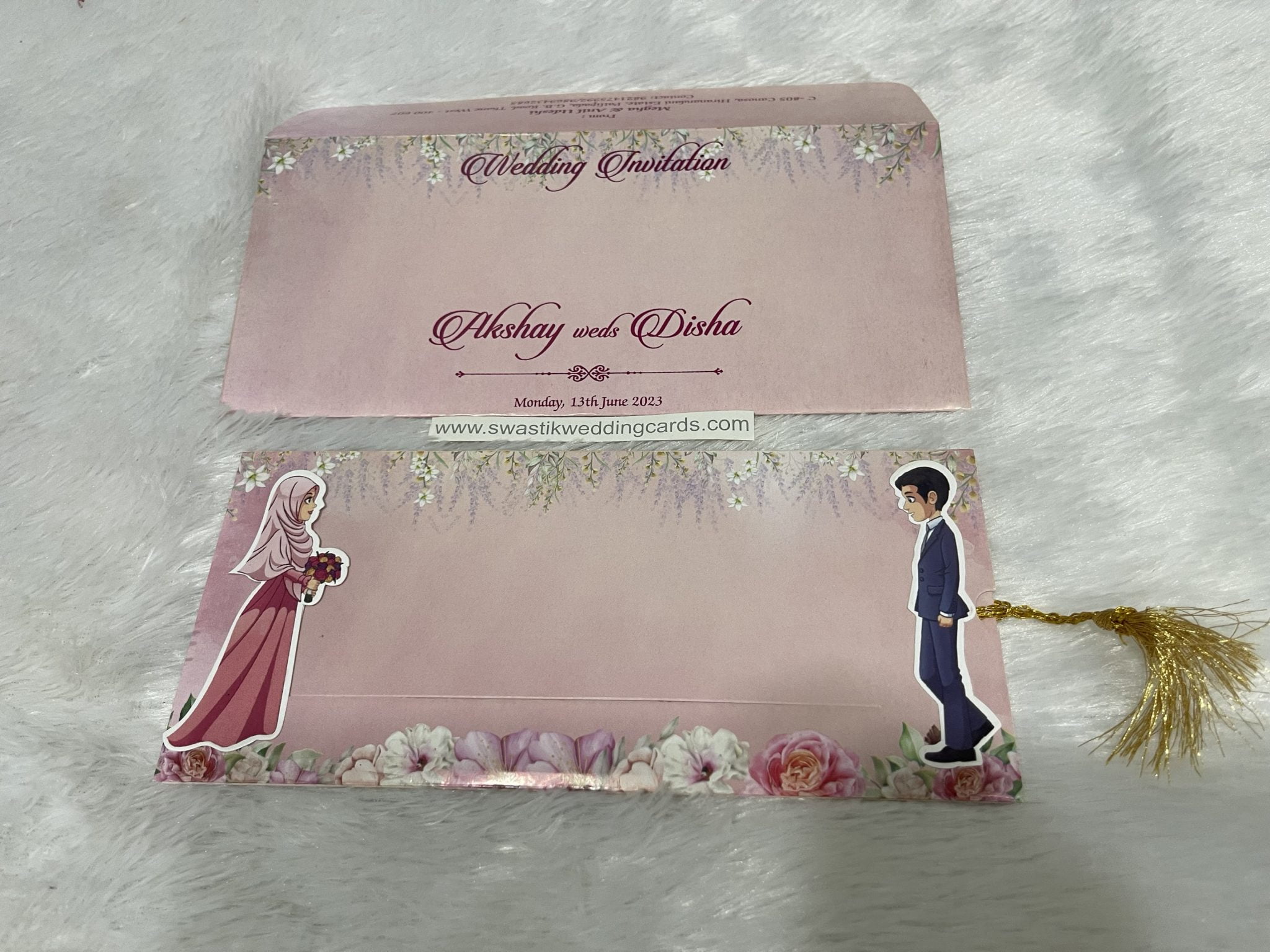 Sliding wedding invitation card – Swastik Cards