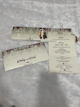 Sliding wedding invitation card Ghibli style – Swastik Cards