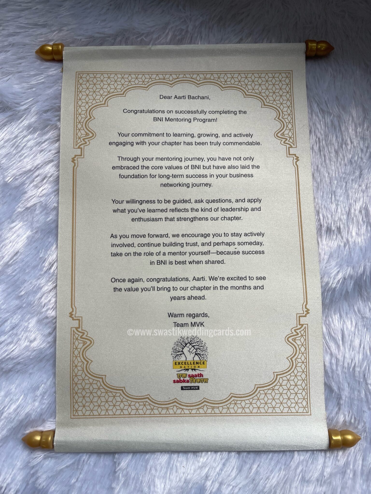 Elegant Scroll for Corporate Events & Award Ceremonies without Box ...