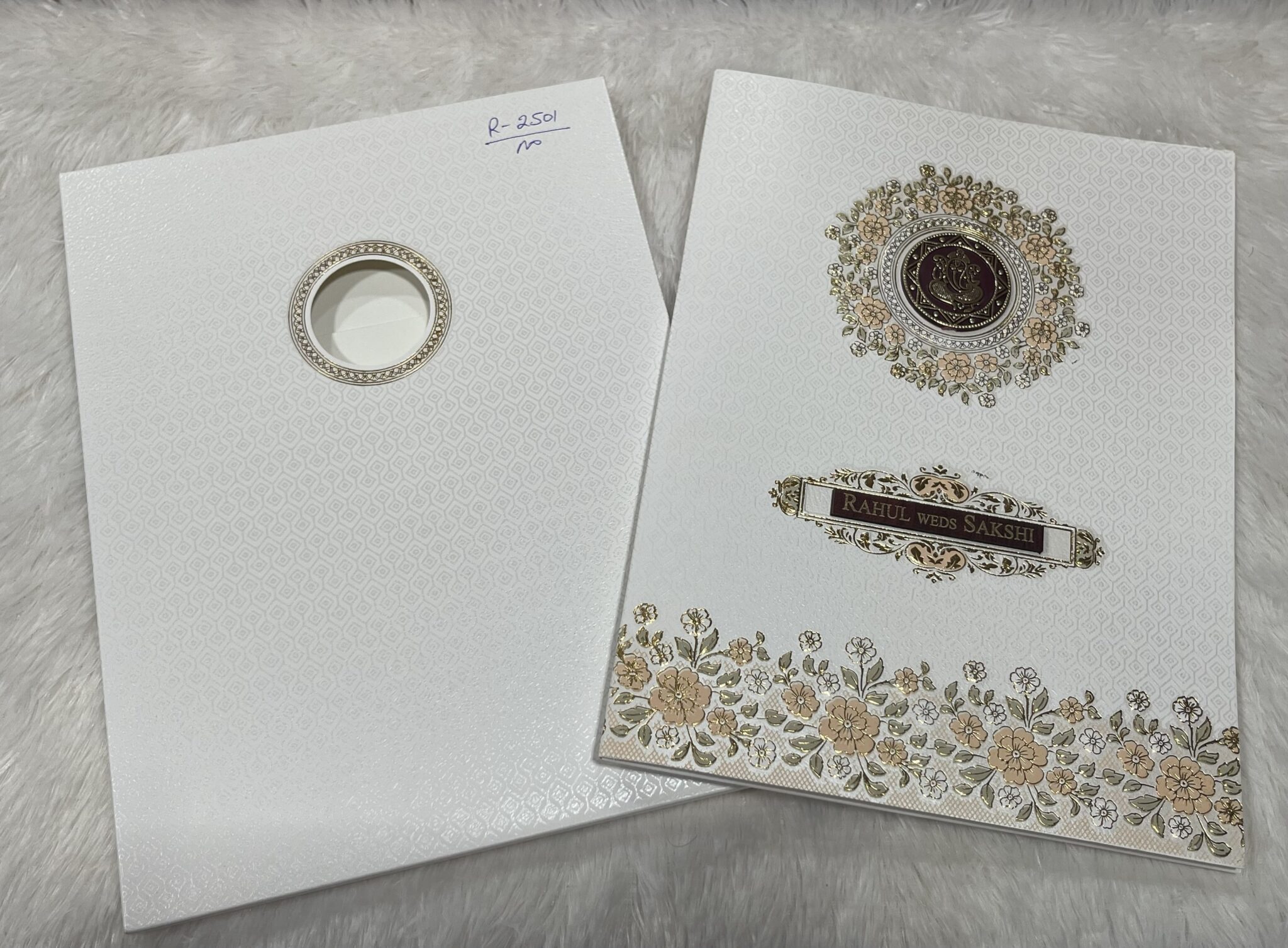 Premium quality Folder style wedding invitation card with nameplate and ...