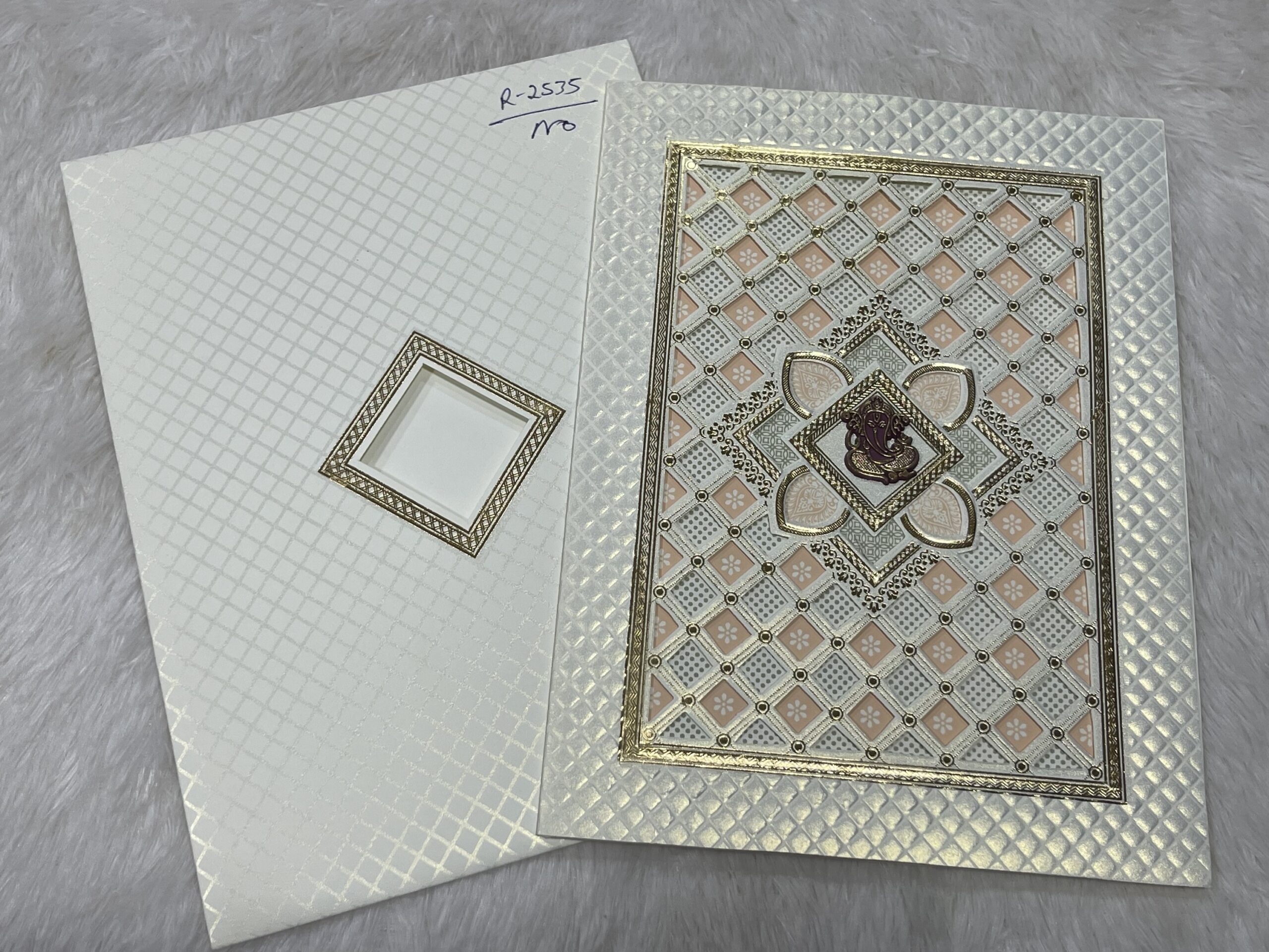 Folder style wedding invitation card with With cover. – Swastik Cards