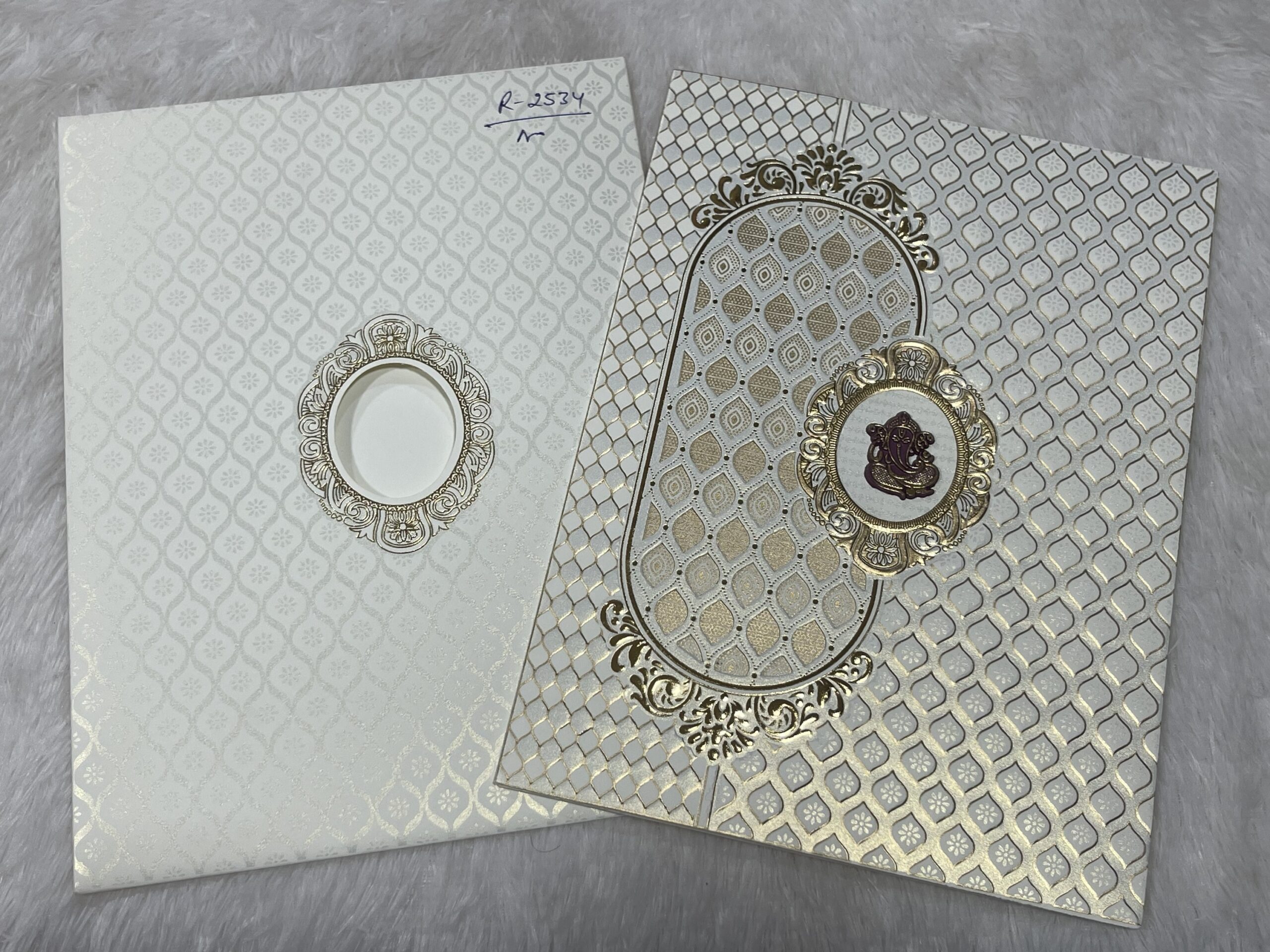 Folder style wedding invitation card with With cover. – Swastik Cards