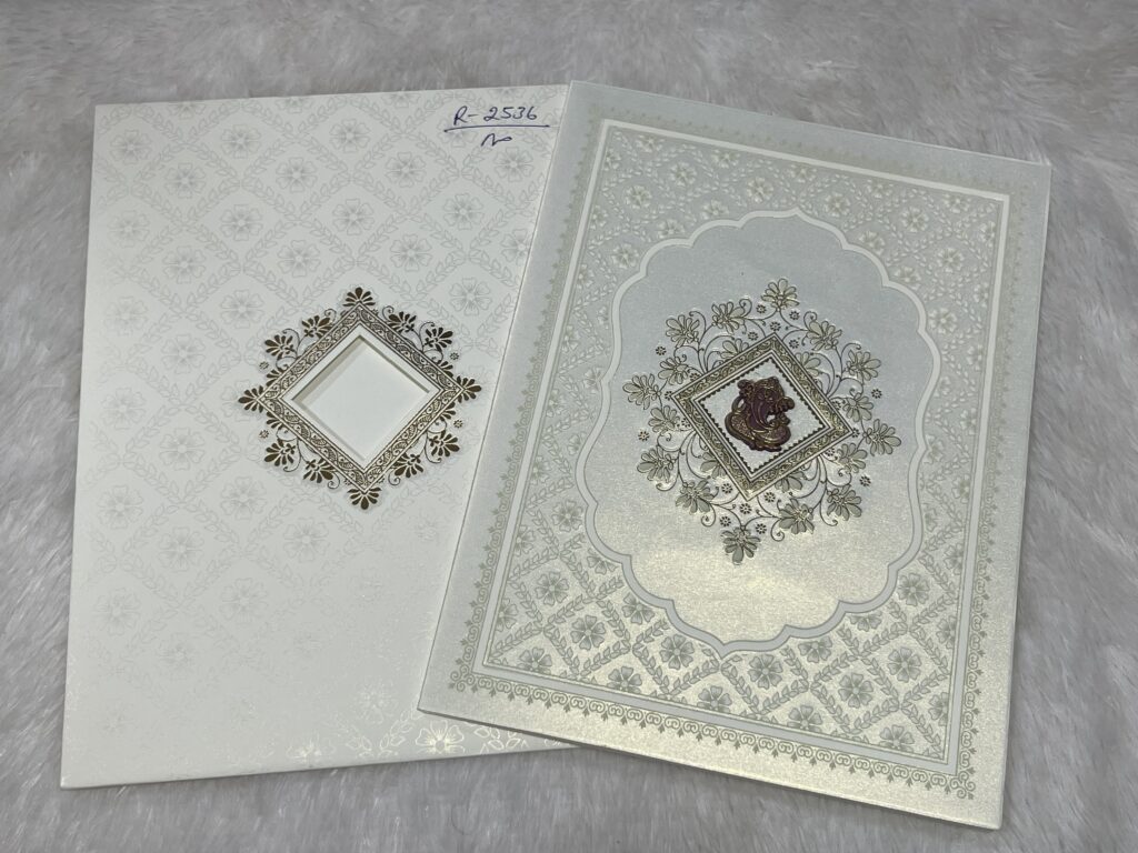 Folder style wedding invitation card with With cover. – Swastik Cards
