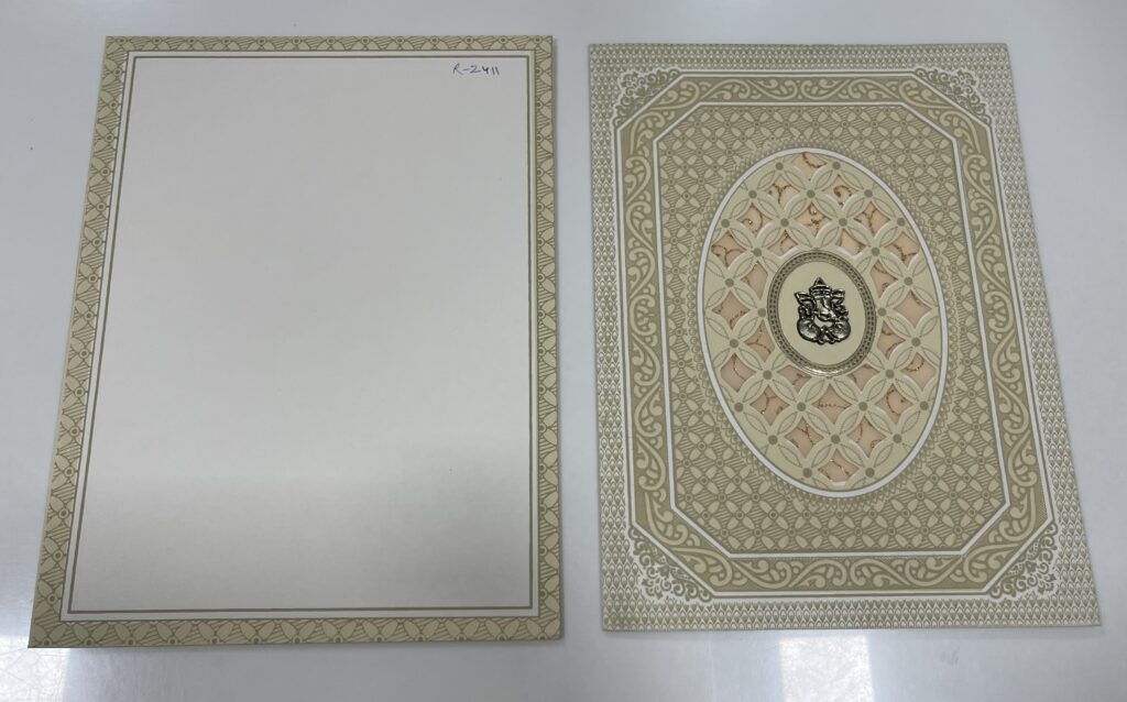 Folder style wedding invitation card with Matt colour patch print ...