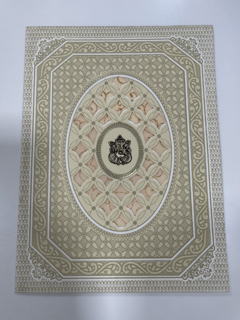 Folder style wedding invitation card with Matt colour patch print ...