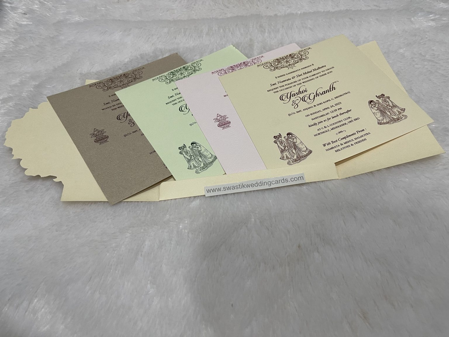 Folder style wedding invitation cards – Swastik Cards