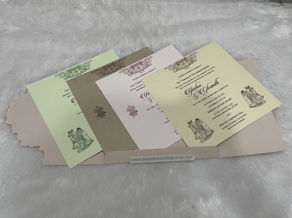Folder style wedding invitation cards – Swastik Cards
