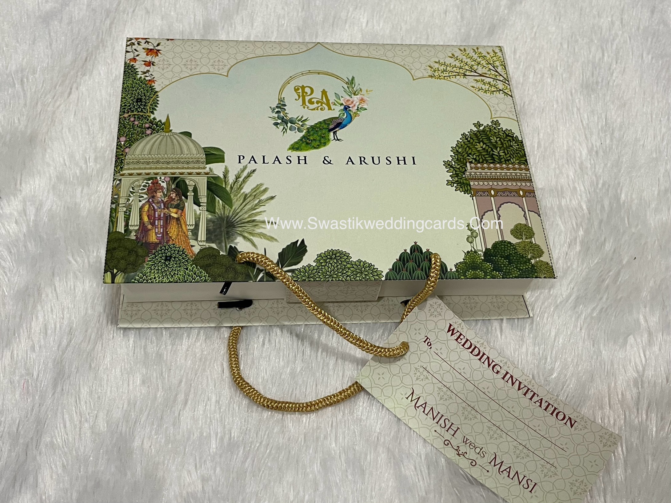Pichwai theme Dryfruits,sweet & Chocolate box wedding invitation cards ...
