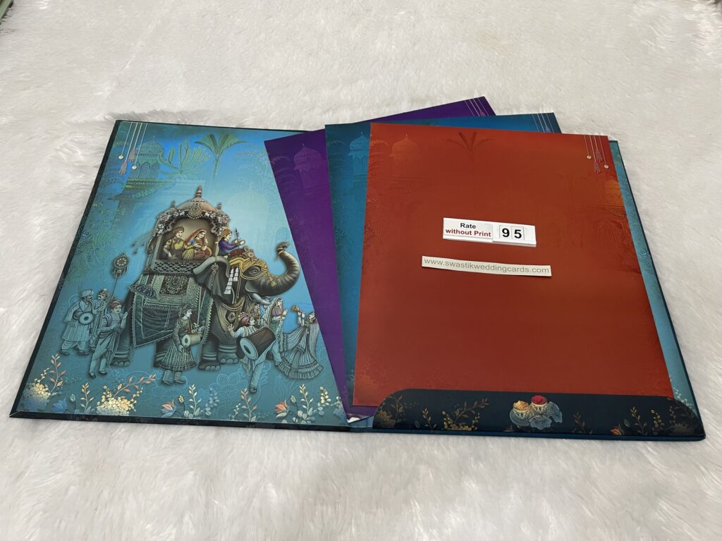 Hardbound traditional Dulha and Dulhan wedding invitation cards with ...