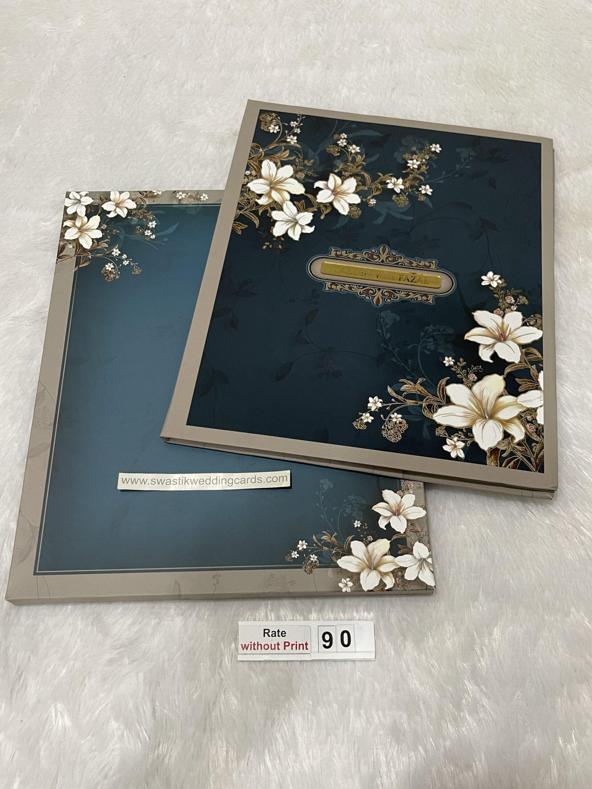 Hardbound traditional velvet finish floral design with gold UV foil ...