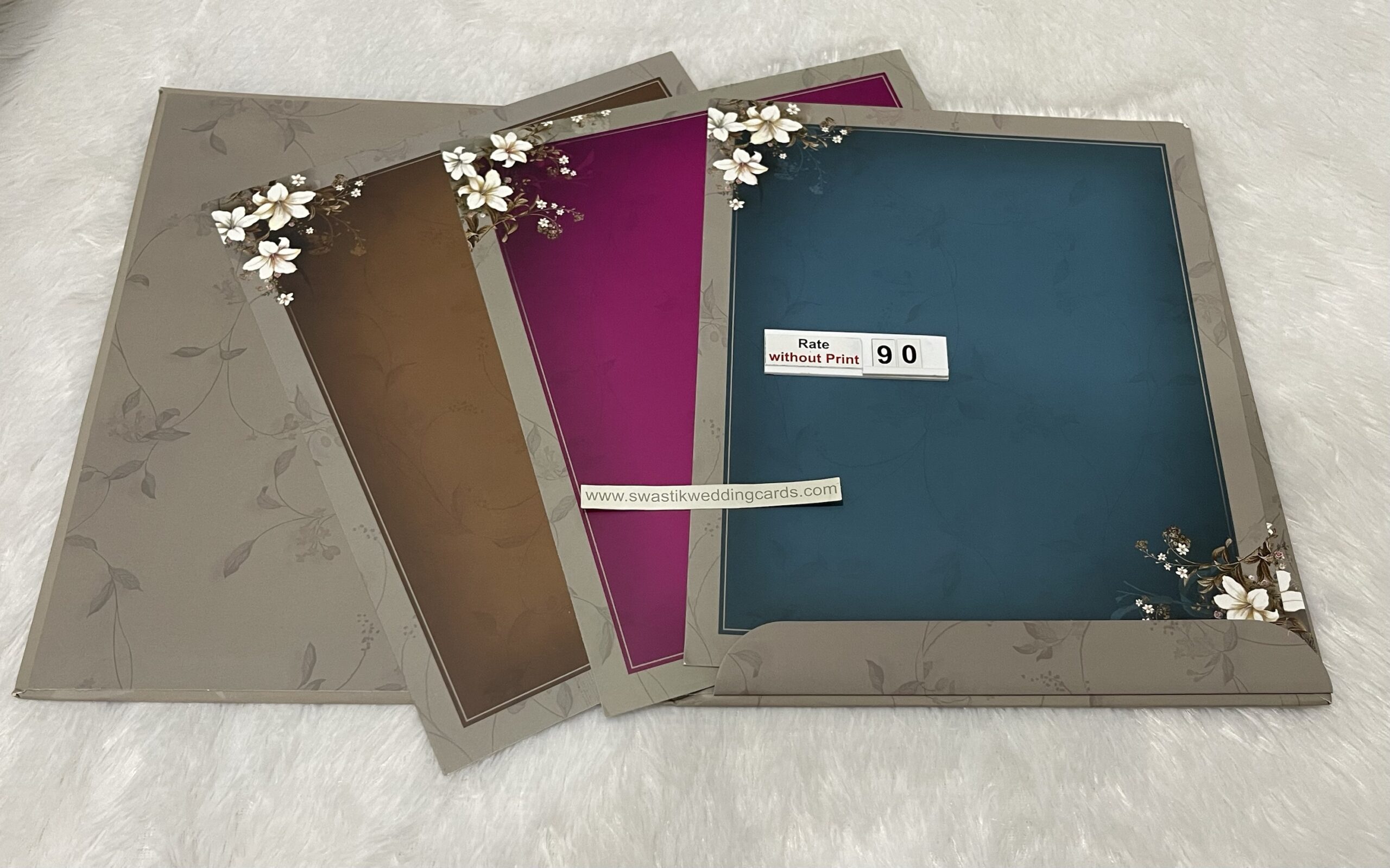Hardbound traditional velvet finish floral design with gold UV foil ...