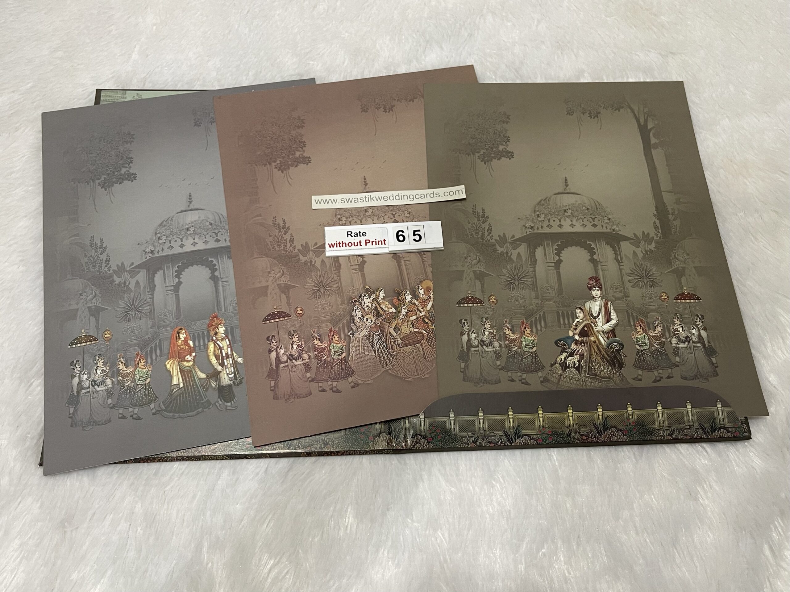 Hardbound velvet finish wedding invitation card with traditional Print ...