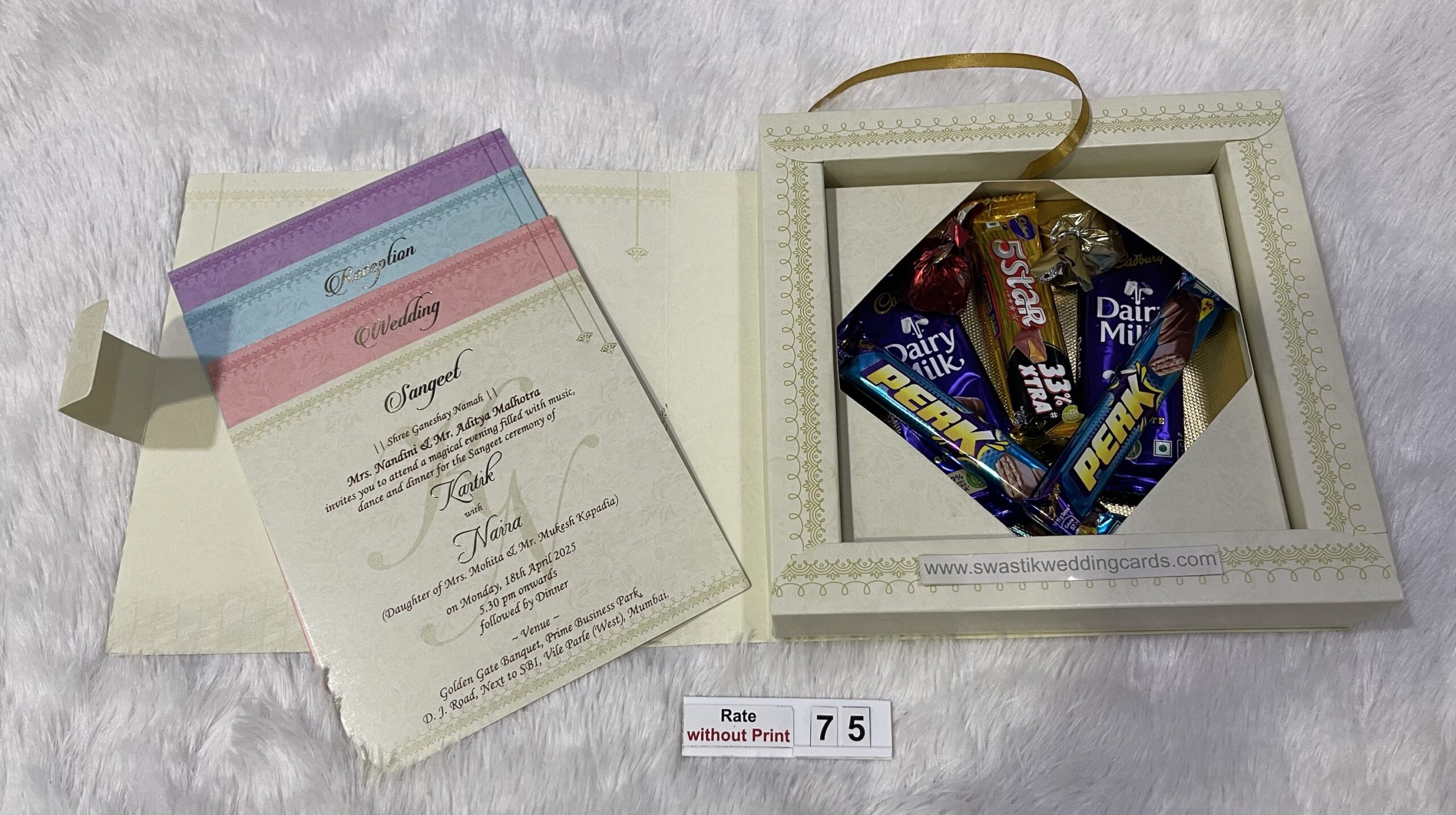 Dryfruits,sweet & Chocolate box wedding invitation cards with Envelope ...