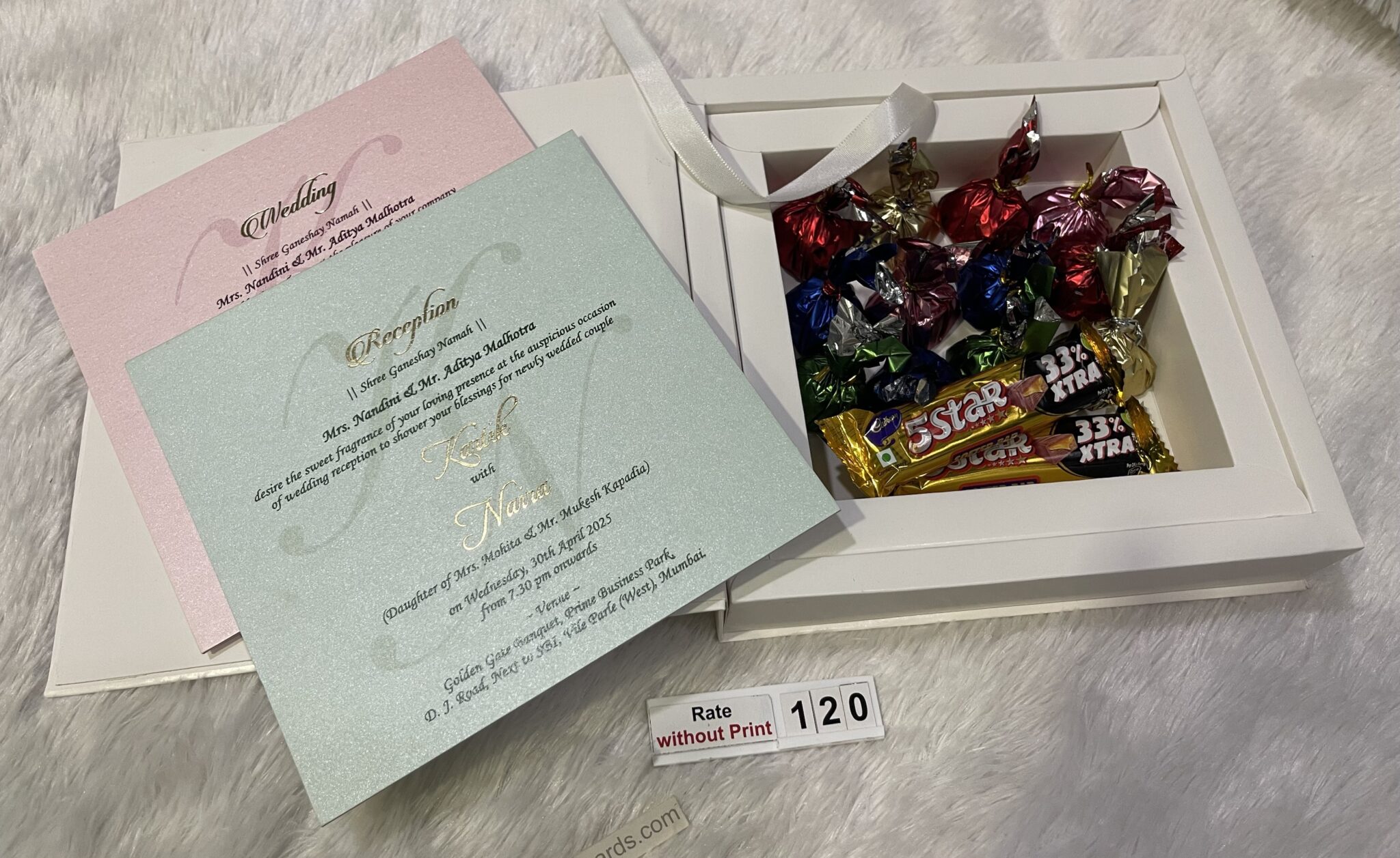 Dryfruits,sweet & Chocolate box wedding invitation cards with Envelope ...