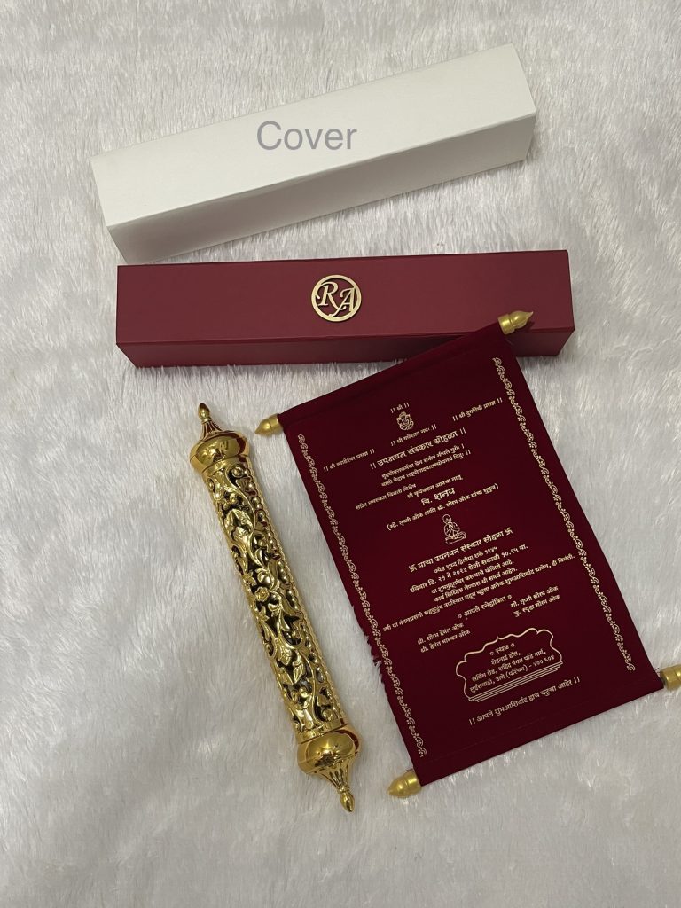 Premium scroll with Matt finish magnetic box and golden cylinder fiber ...