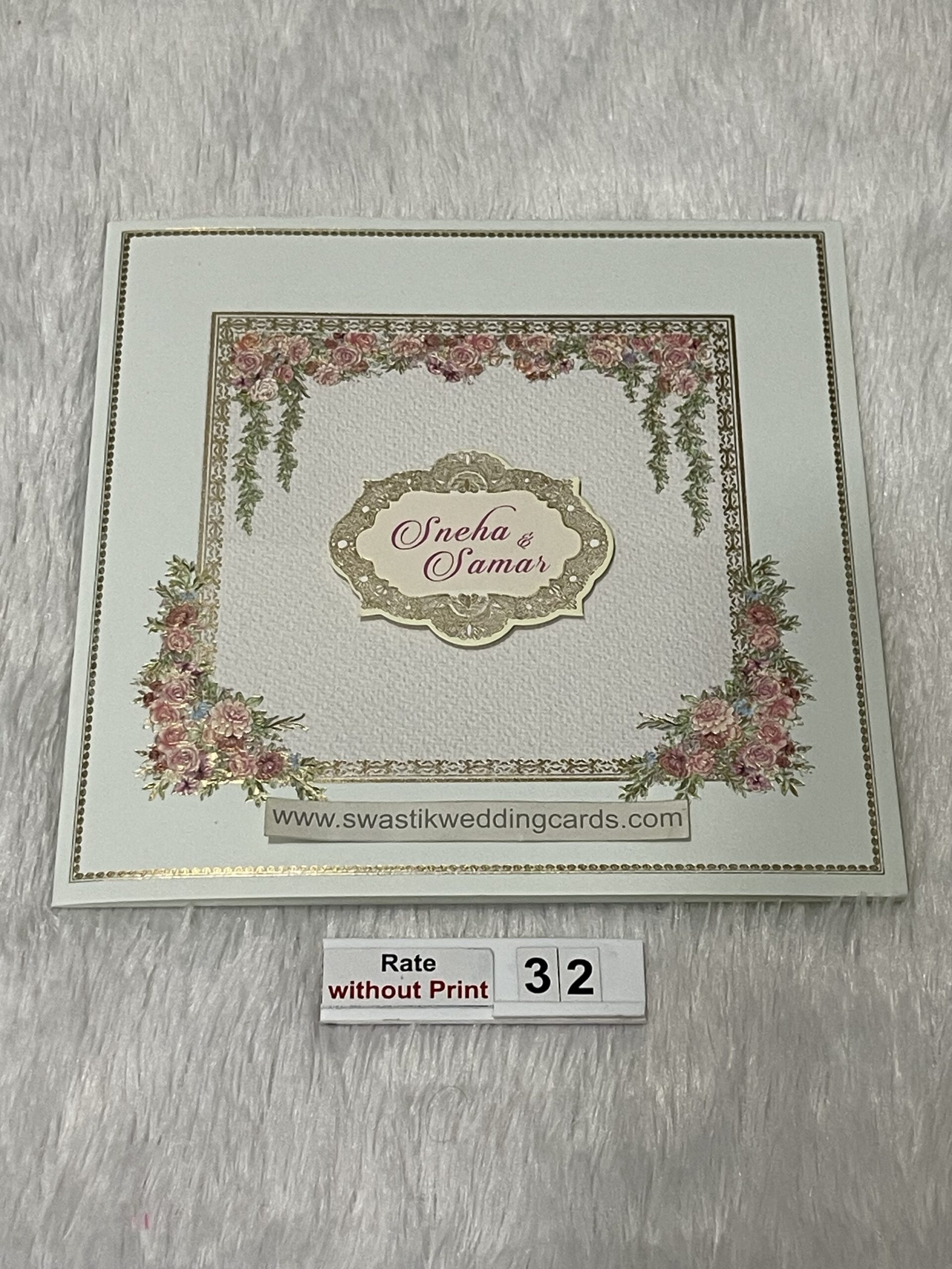Premium quality floral Folder style wedding invitation card with box cover – Swastik Cards
