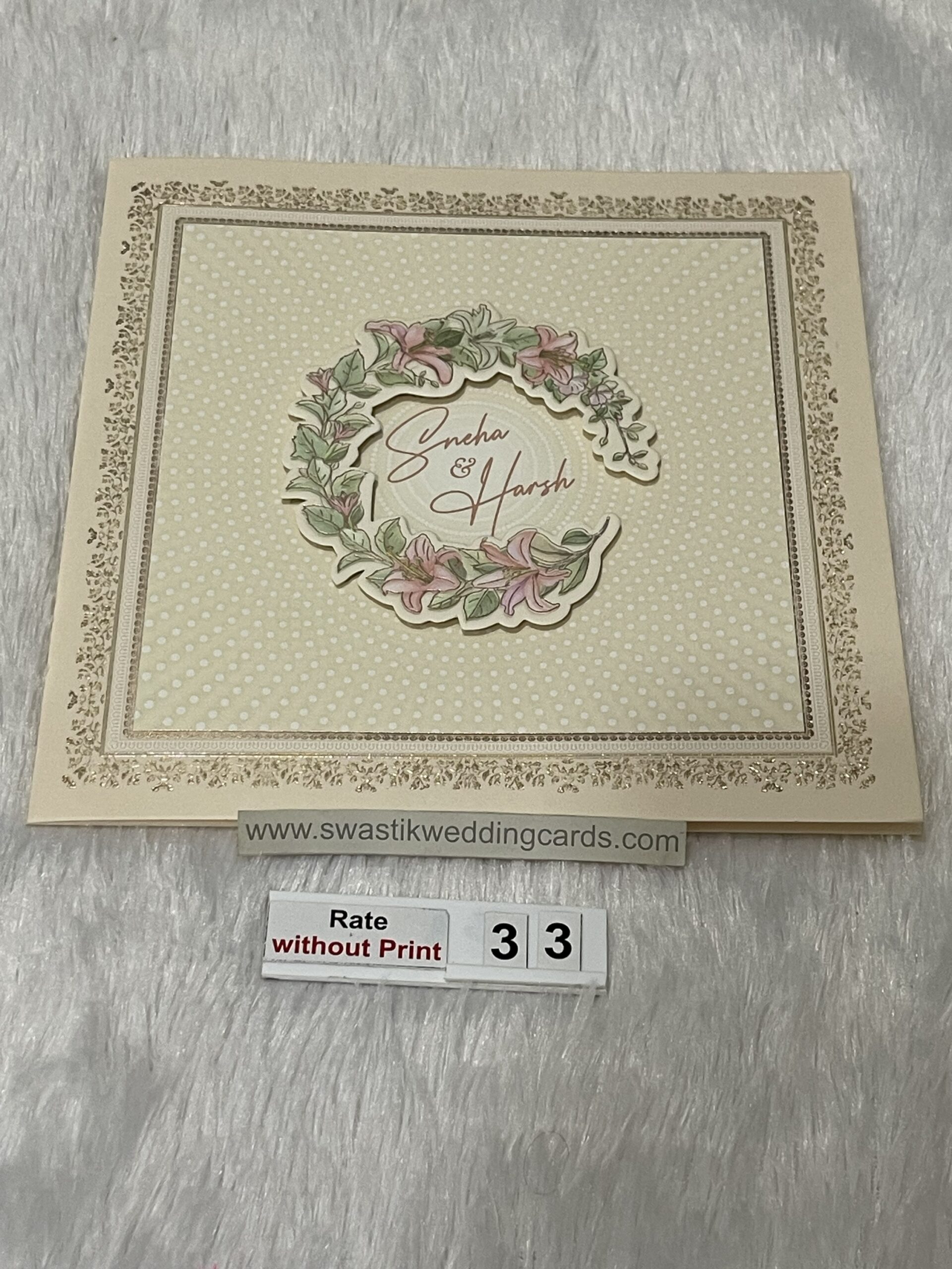 Premium quality floral Folder style wedding invitation card with box ...
