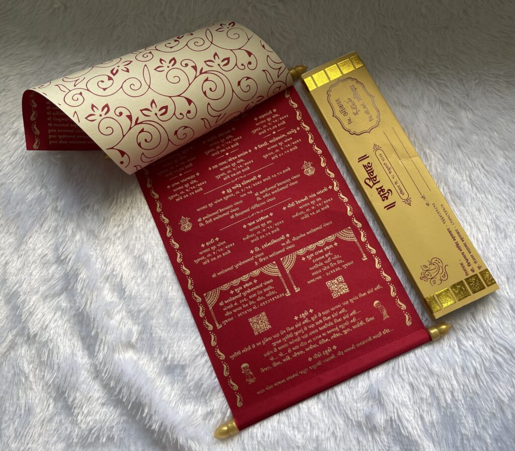 Double stitched Scroll with tray box style cover – Swastik Cards