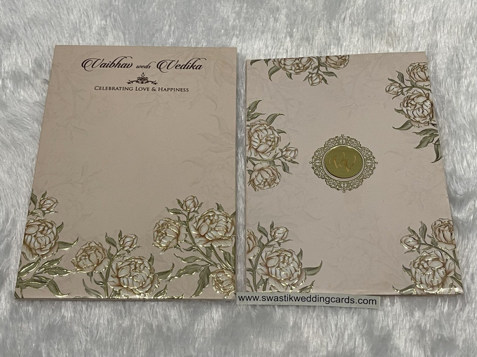 Hardbound digital wedding invitation card with 2 inserts. – Swastik Cards