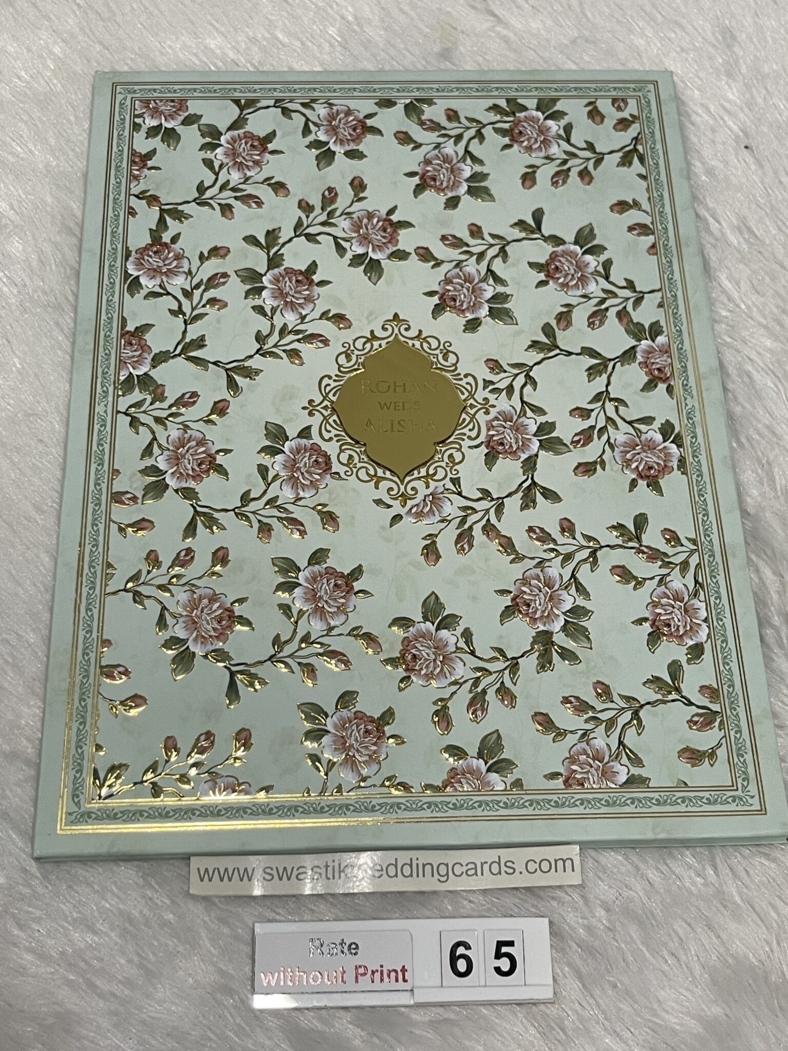 Hardbound embossed floral theme wedding invitation card with acrylic ...