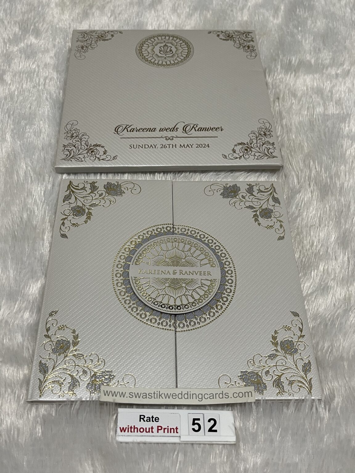 Hardbound door style opening Premium metallic finish paper wedding ...