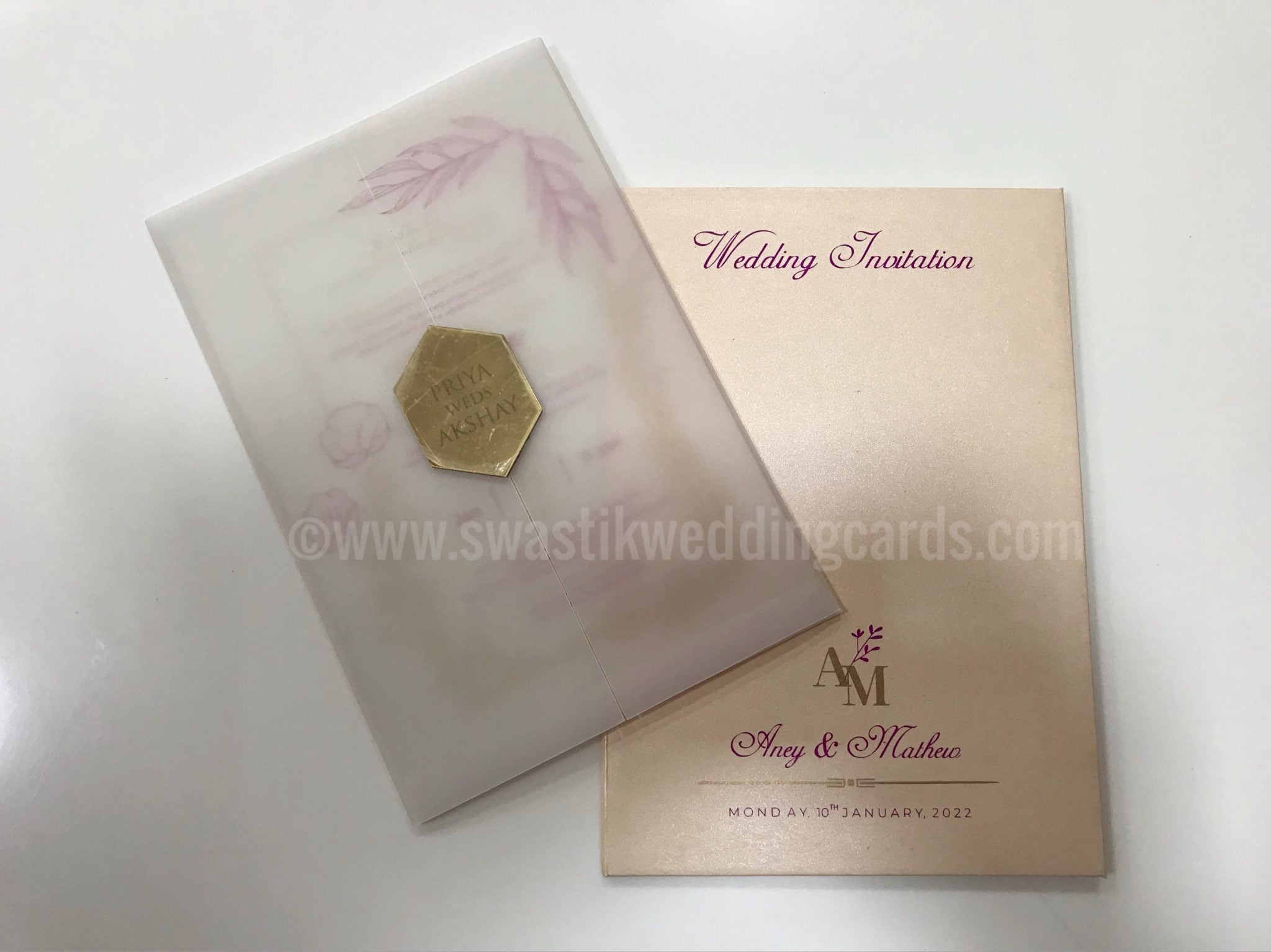 Acrylic invitation card in Tracing (Butter paper) – Swastik Cards