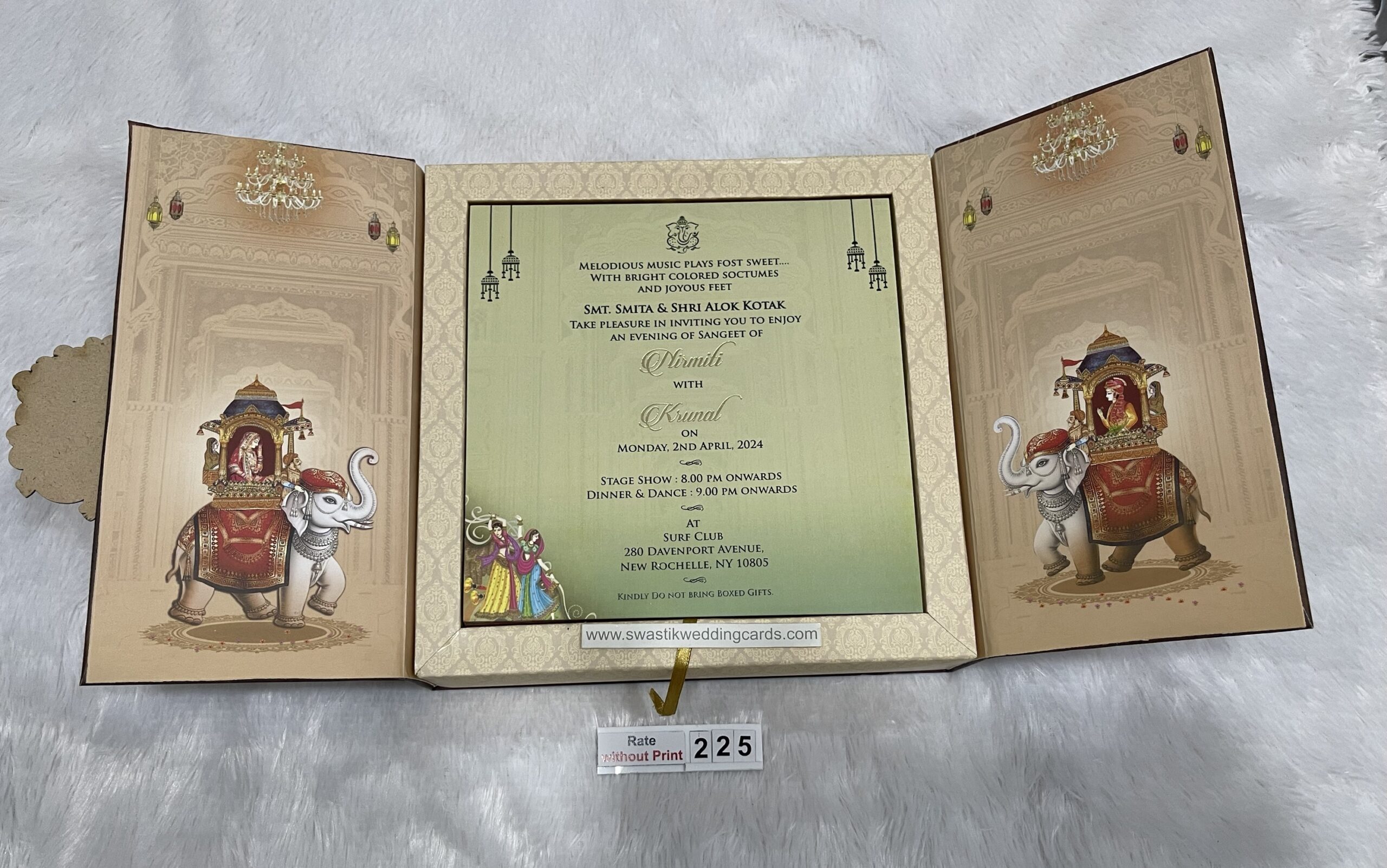 Premium Door style opening wedding invitation cards for Dry fruit and ...